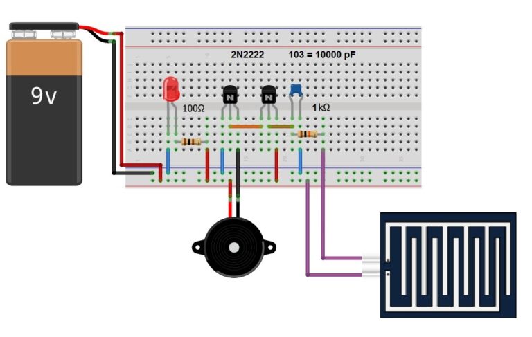 Simple Rain Alarm Circuit – مشروع منبه المطر - متجر دوائر للإلكترونيات